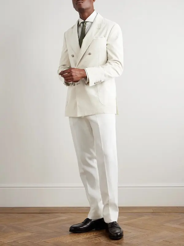 Brunello Cucinelli Double-breasted Cotton-corduroy Suit Jacket