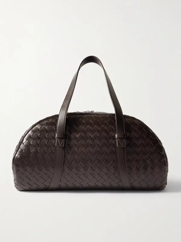 Bottega Veneta Jim Queen Medium Intrecciato Leather Duffle Bag - Brown