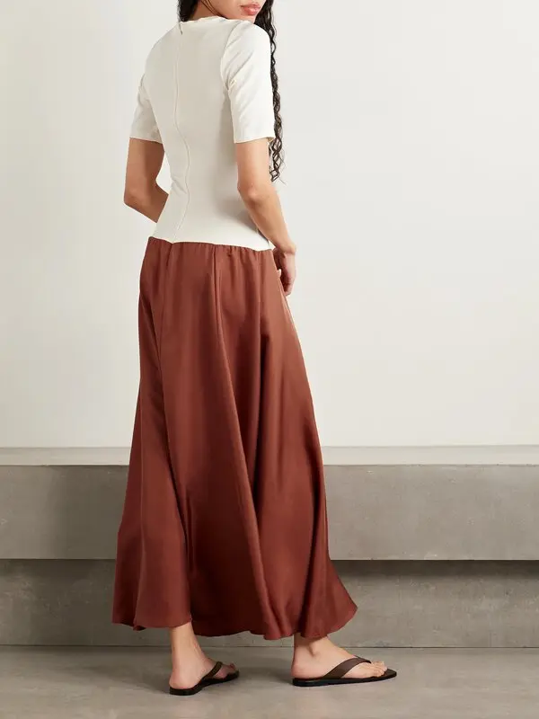 ESSE STUDIOS Stretch-knit And Silk-twill Maxi Dress