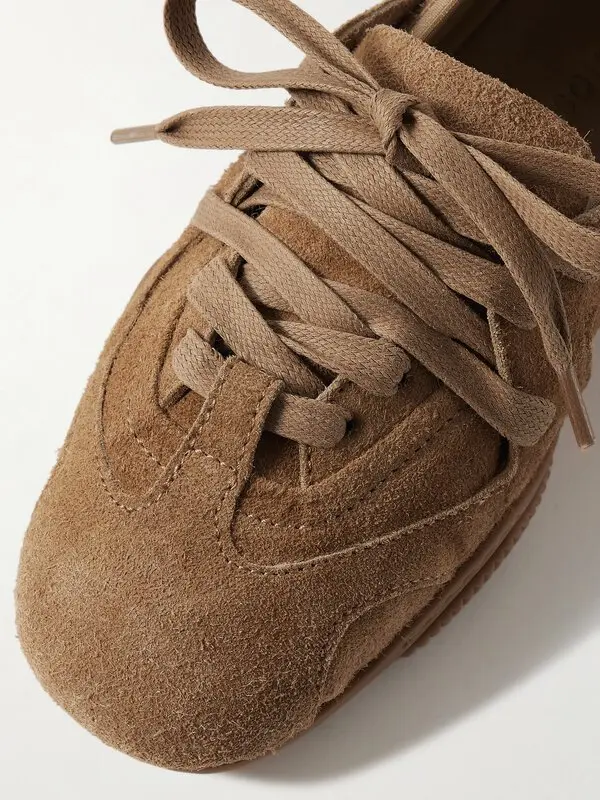 Acne Studios Leather-trimmed Paneled Suede Sneakers - Neutrals