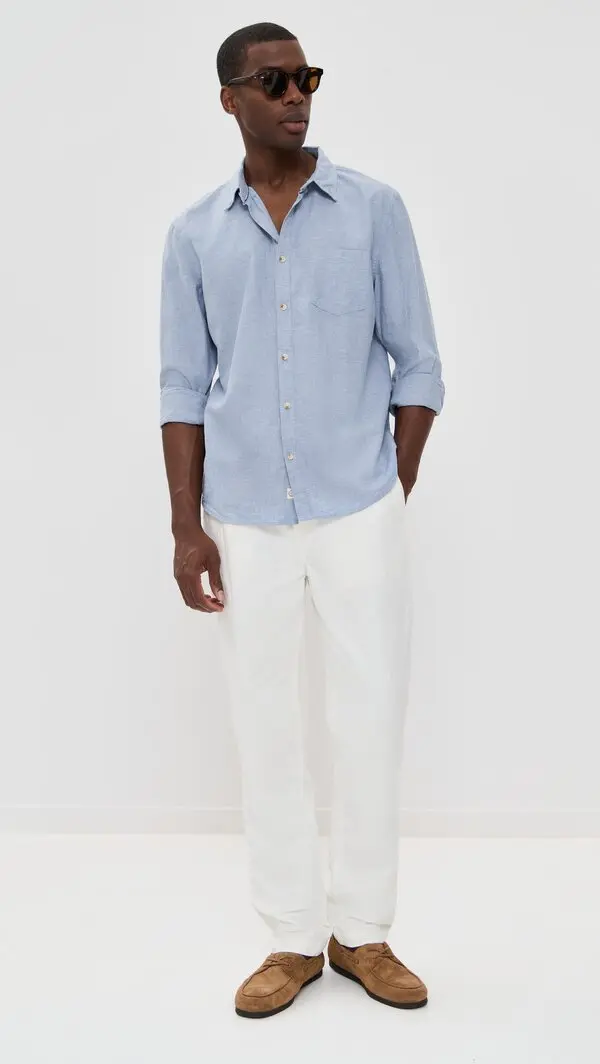 Marine Layer Better-than-linen Shirt - Chambray