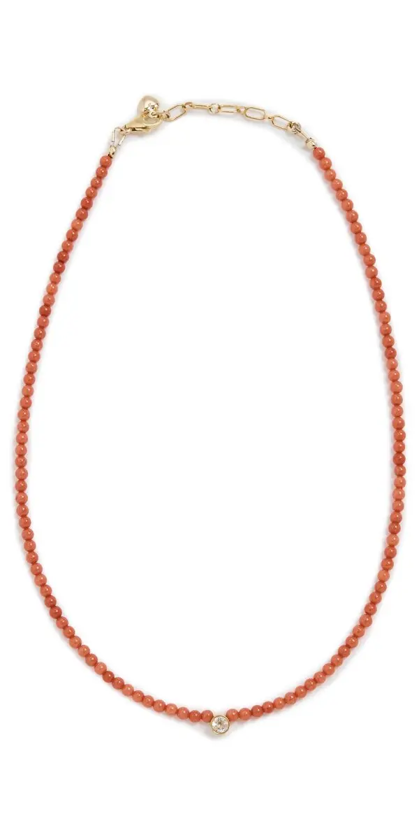 Brinker & Eliza Claire Beaded Necklace - Coral
