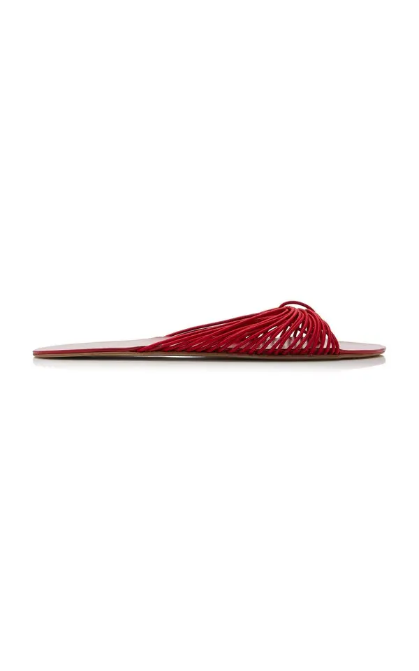 THE ROW Sara Gathered Thong Sandals - Red
