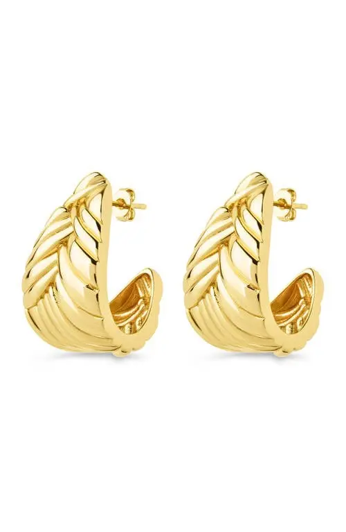 Sterling Forever Braided Hoop Earrings - Gold