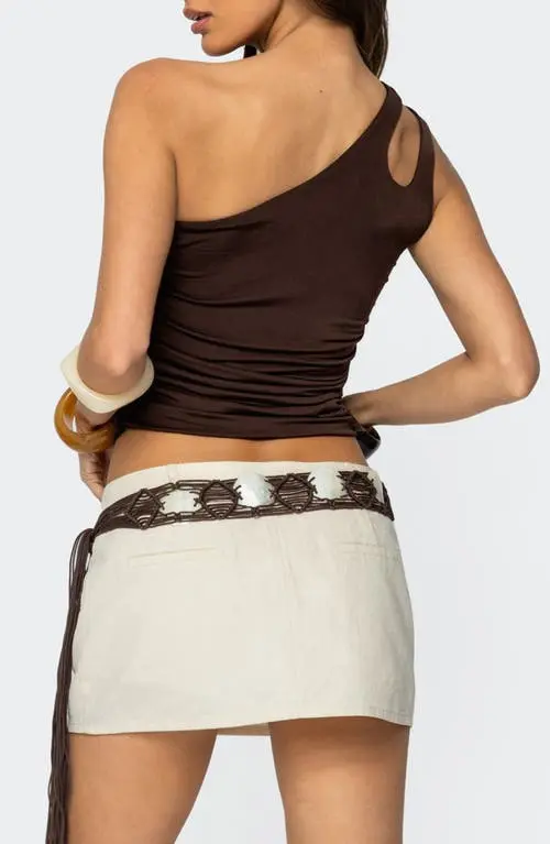 EDIKTED Lina Cutout One-shoulder Crop Top