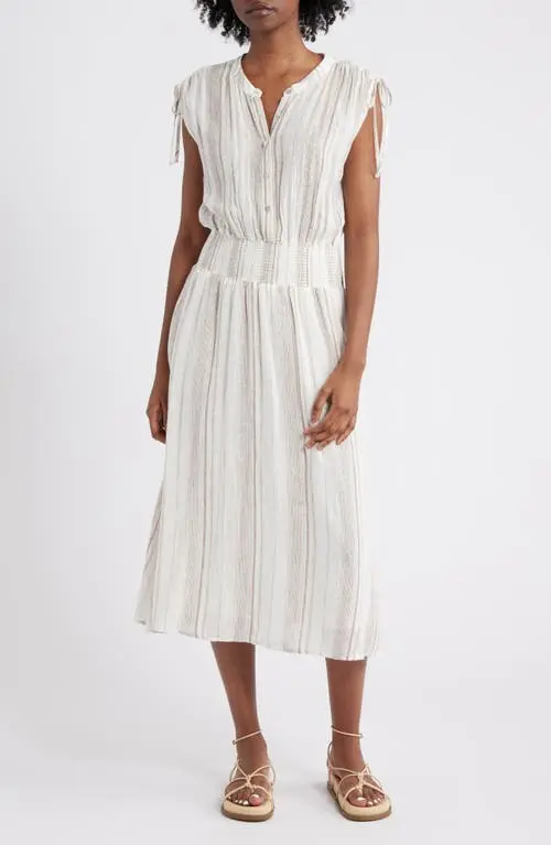 Rails Melodie Linen-blend Stripe Midi Dress - Reims Stripe