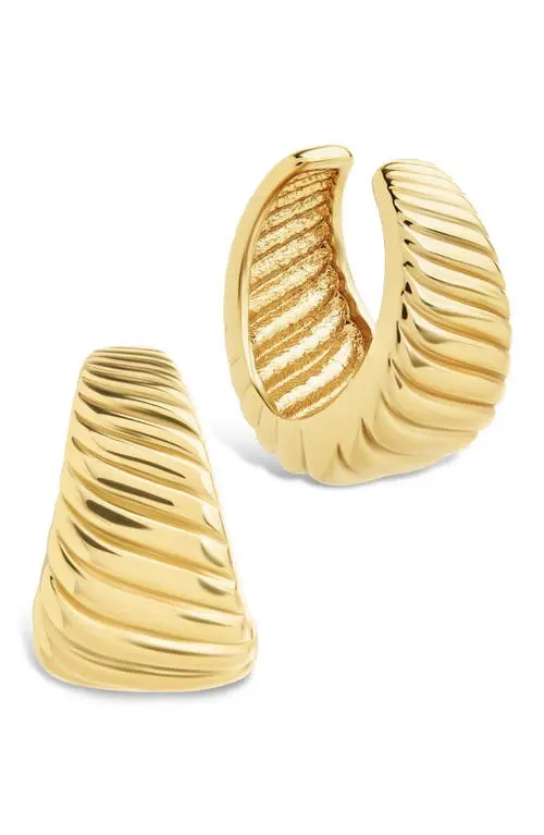 Sterling Forever Twisted Ear Cuffs - Gold