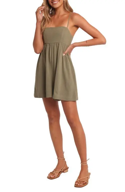 PETAL & PUP Quinley Linen Romper - Olive
