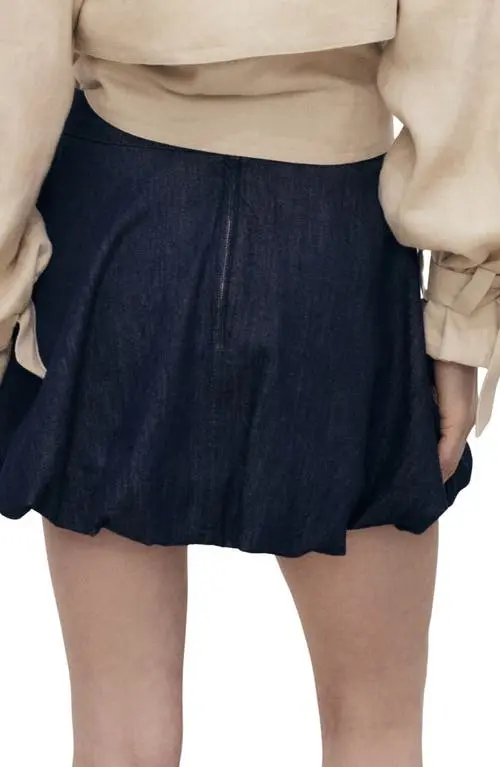 Mango Bubble Hem Denim Miniskirt