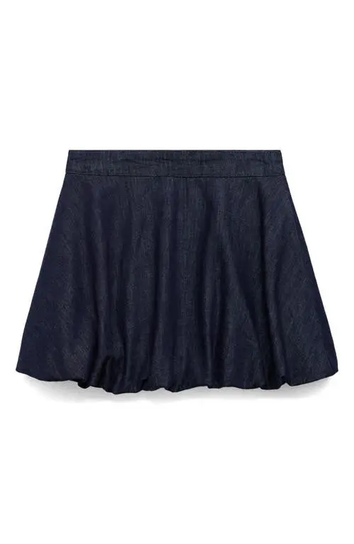 Mango Bubble Hem Denim Miniskirt