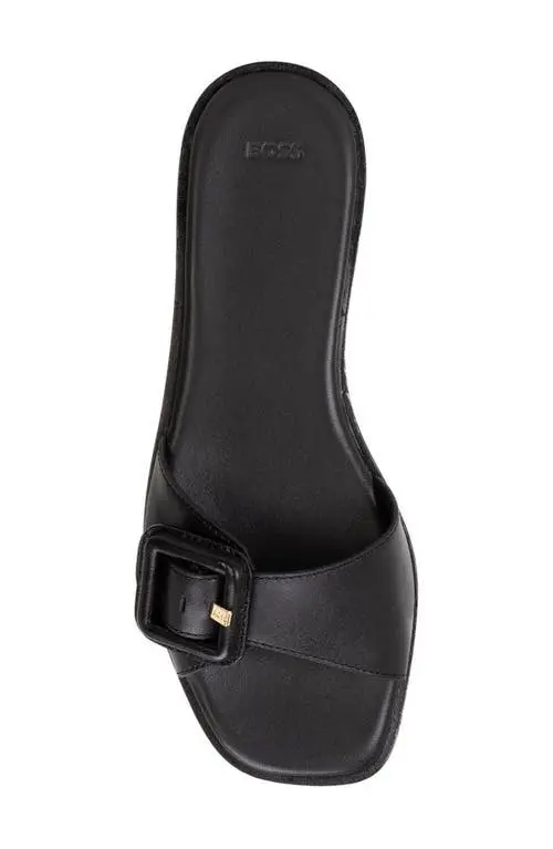 BOSS Charlize Leather Slide Sandal - Black
