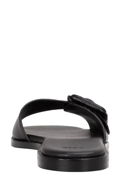 BOSS Charlize Leather Slide Sandal - Black