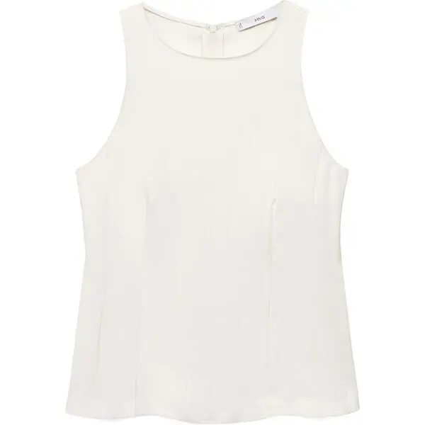 Mango Sleeveless Peplum Top - Off White