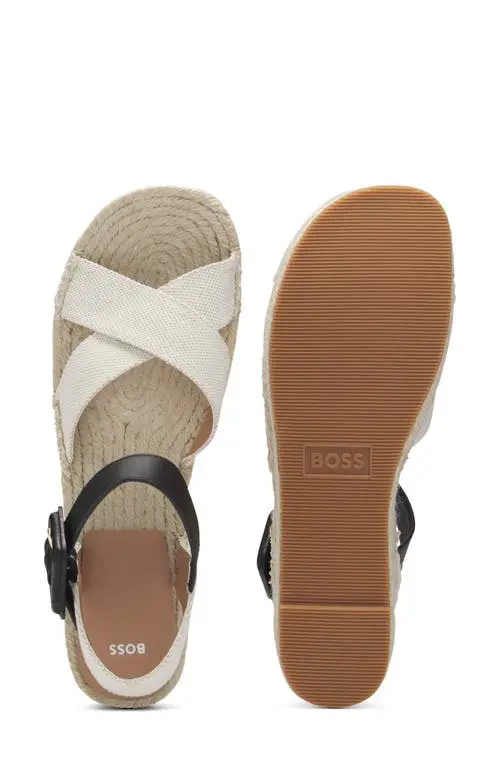 BOSS Espadrille Ankle Strap Platform Wedge Sandal - Natural