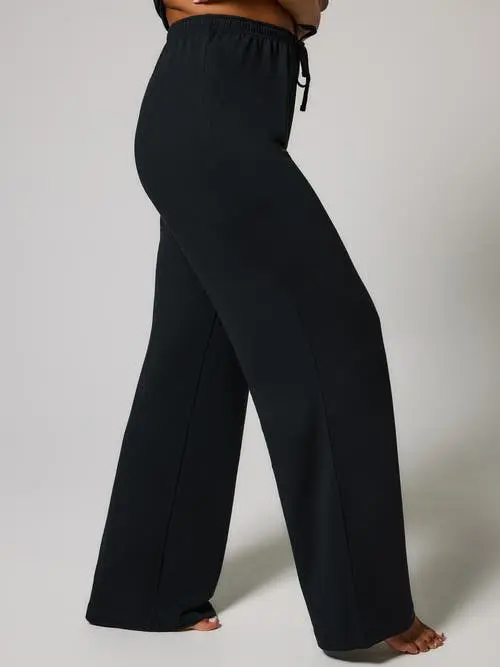 LOVALL Soft Touch Wide Leg Lounge Set - Black