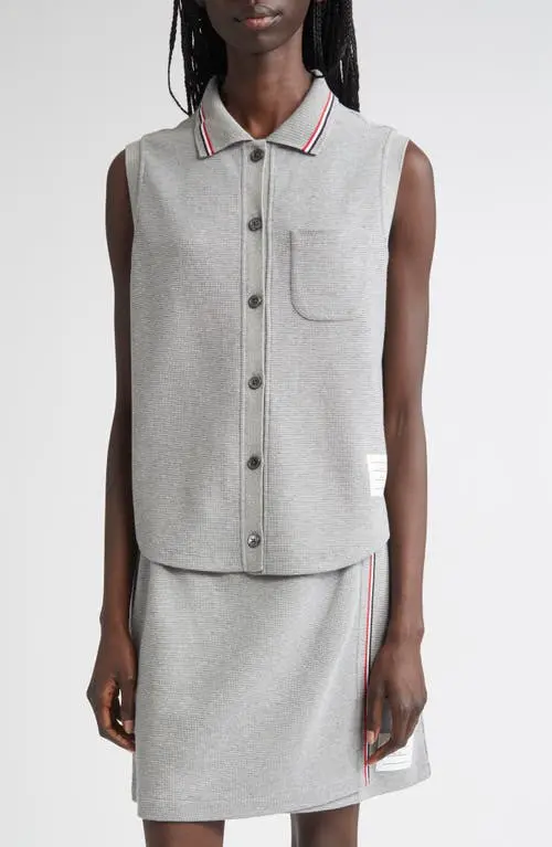 Thom Browne Cotton & Silk Sleeveless Button-up Shirt