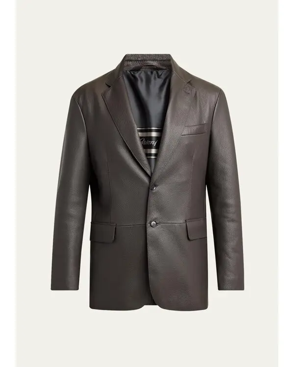 Brioni Monti Deerskin Single-breasted Blazer