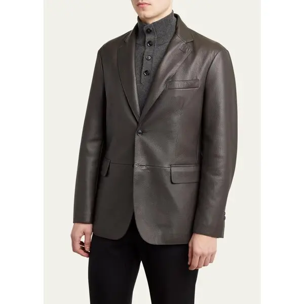 Brioni Monti Deerskin Single-breasted Blazer