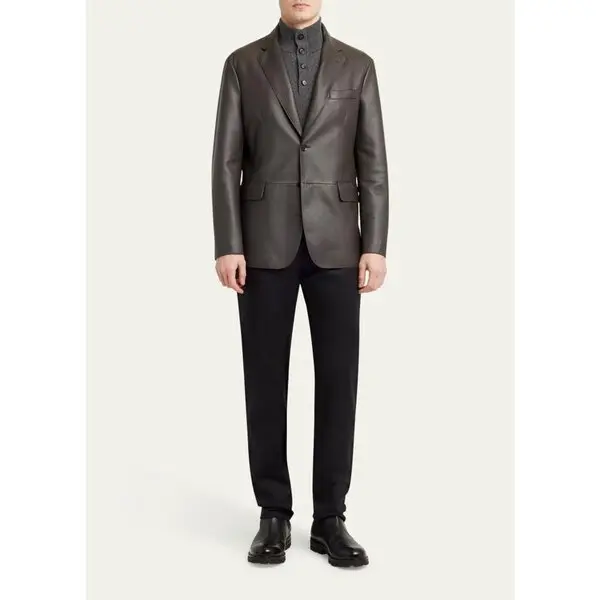 Brioni Monti Deerskin Single-breasted Blazer