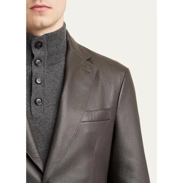 Brioni Monti Deerskin Single-breasted Blazer