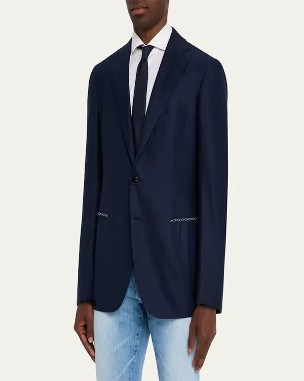 Cesare Attolini Deconstructed Wool Two-button Blazer