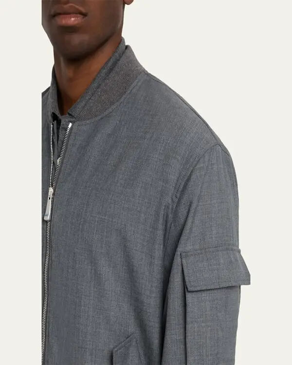 KNT Zip-front Wool Bomber Jacket