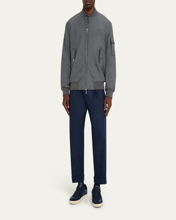 KNT Zip-front Wool Bomber Jacket