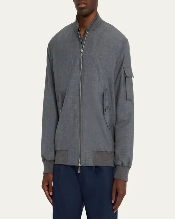 KNT Zip-front Wool Bomber Jacket