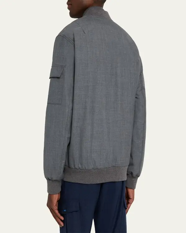 KNT Zip-front Wool Bomber Jacket