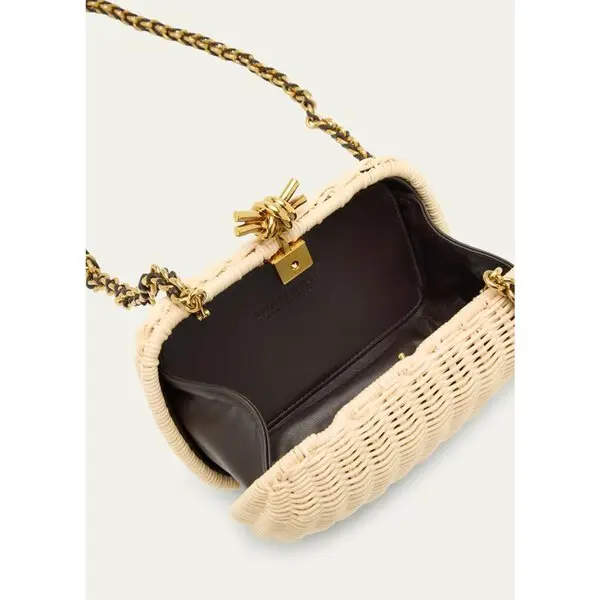 Bottega Veneta Knot Chain Rattan Crossbody Bag