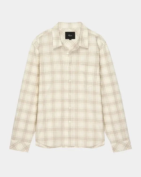 Rails Clyde Plaid Casual Button-down Shirt - Sea Oat White