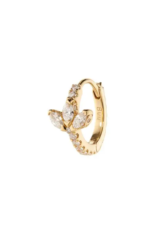 MARIA TASH Diamond Lotus Eternity Huggie Hoop Earring - 18k Yellow Gold/ Diamond