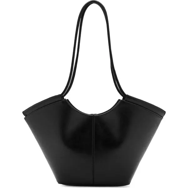 Mango Faux Leather Double Handle Bucket Bag