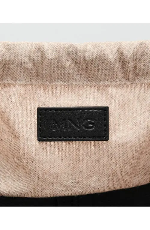 Mango Faux Leather Double Handle Bucket Bag