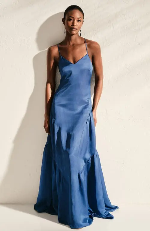 Ralph Lauren Shantung Tiered Gown
