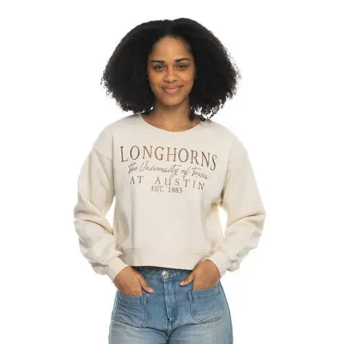 ZOOZATZ Texas Longhorns Cropped Crewneck Sweatshirt