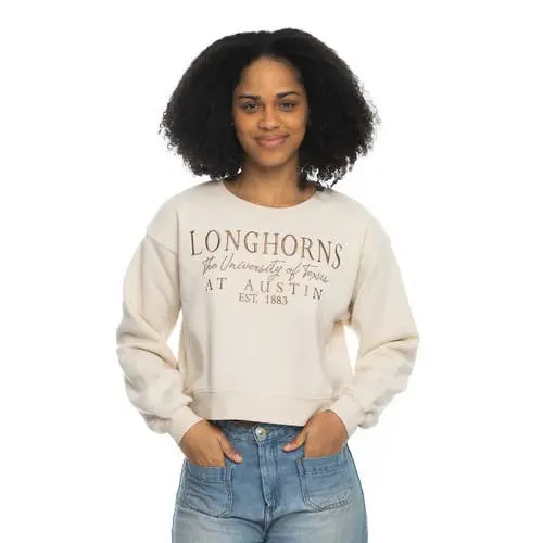 ZOOZATZ Texas Longhorns Cropped Crewneck Sweatshirt
