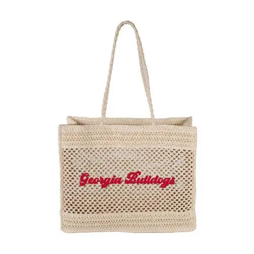 LOGO BRANDS Georgia Bulldogs Coastal Tote Bag - Tan