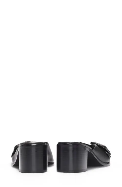 BOSS Leather Block Heel Slide Sandal