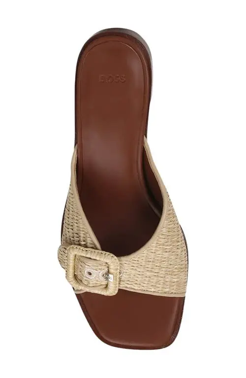BOSS Leather Block Heel Slide Sandal - Light Beige