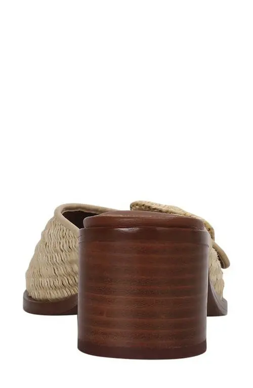 BOSS Leather Block Heel Slide Sandal - Light Beige