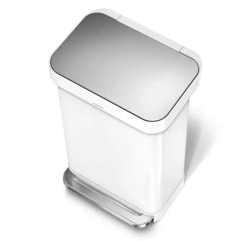SIMPLEHUMAN 45l Rectangular Step Can With Liner Pocket - White