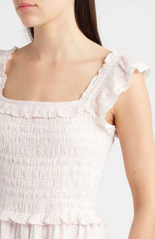 LoveShackFancy Eyelet Ruffle Mini Dress