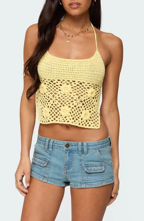 EDIKTED Crochet Halter Top