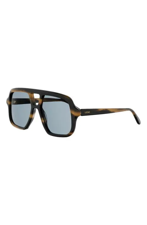 Loewe Rectangular Sunglasses - Dark Havana/blue
