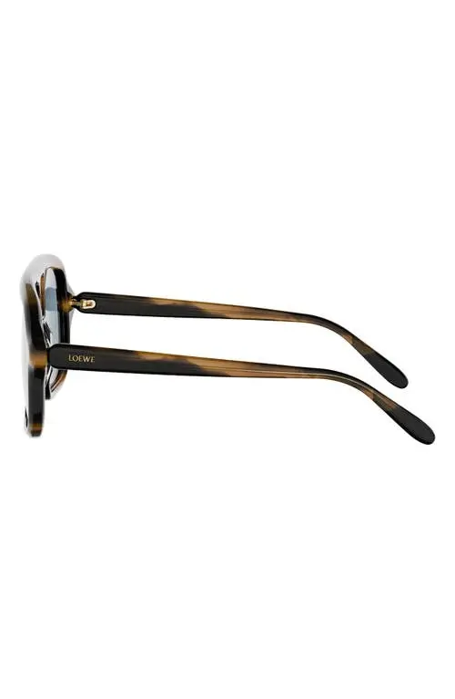 Loewe Rectangular Sunglasses - Dark Havana/blue