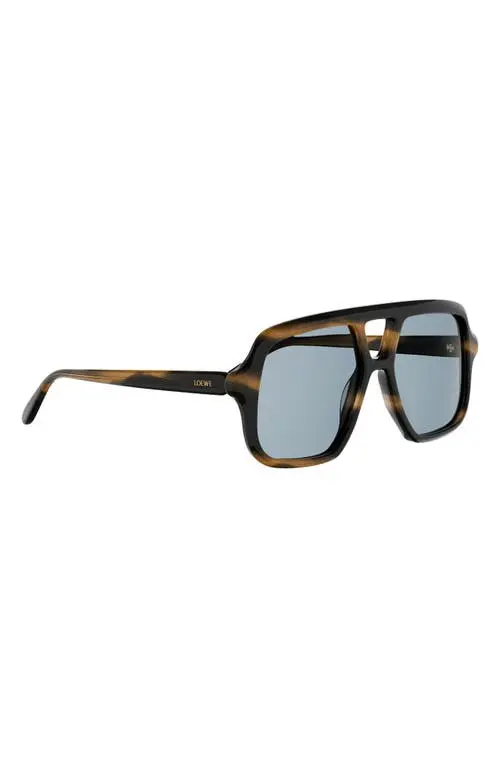 Loewe Rectangular Sunglasses - Dark Havana/blue