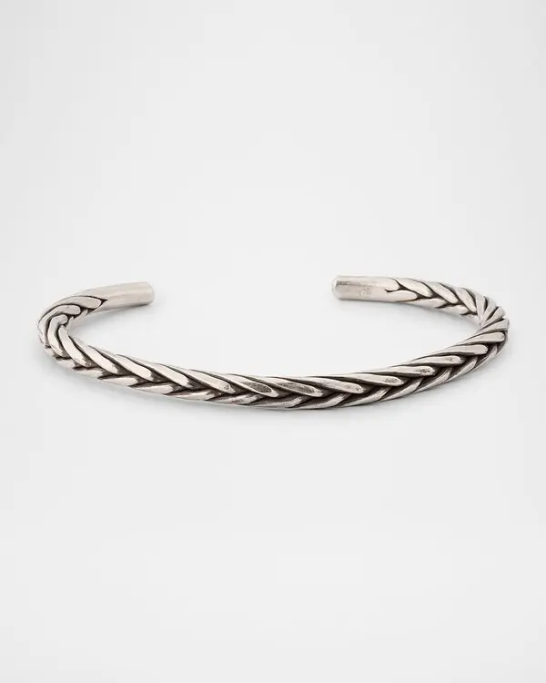 JAN LESLIE Twist Rope Sterling Cuff Bracelet - Silver