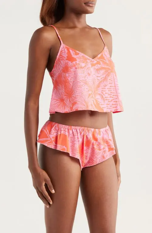 KILO BRAVA Print Crop Camisole & Flutter Panties Set