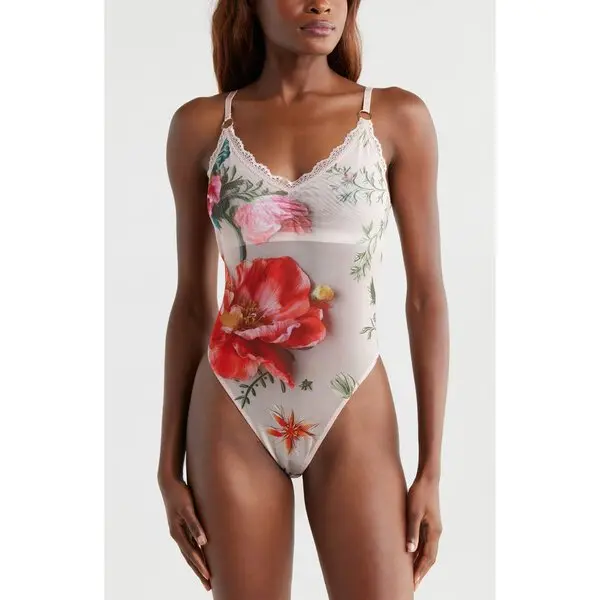 KILO BRAVA Placement Print Shelf Bra Bodysuit